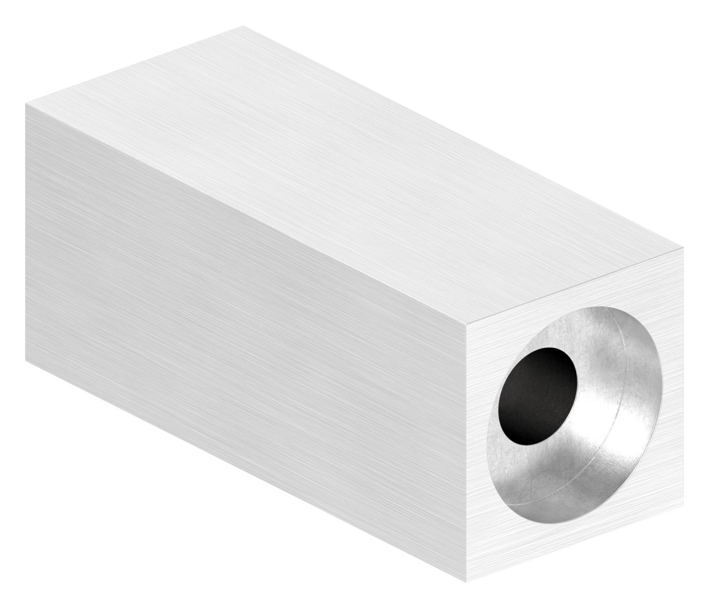 Rohrabstandshalter eckig 25x25mm - für gerade Flächen, V2A | 51185-240